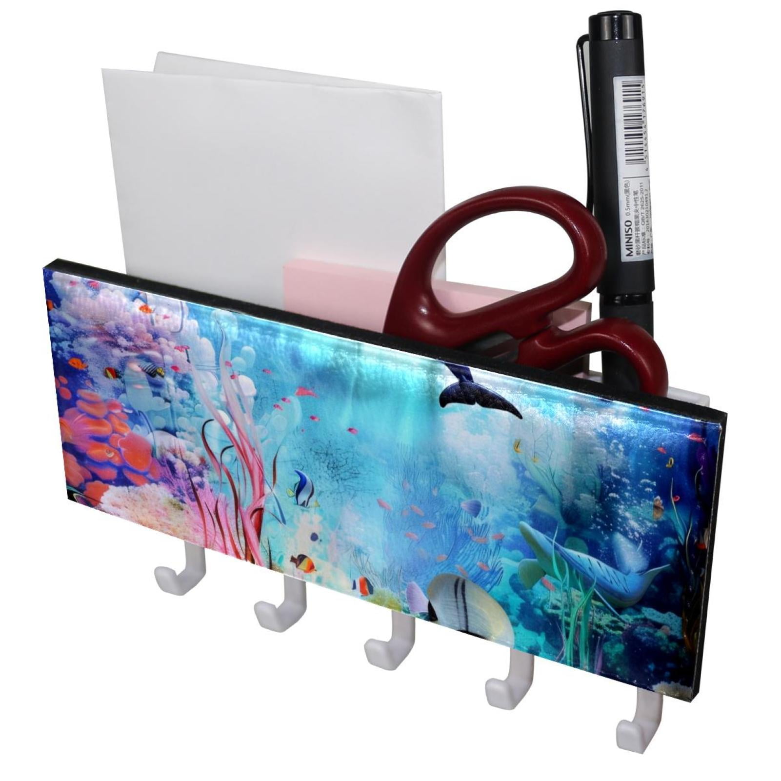 PhooArto Key Holder for Wall Decorative with 5 Key Hooks, Ocean ...