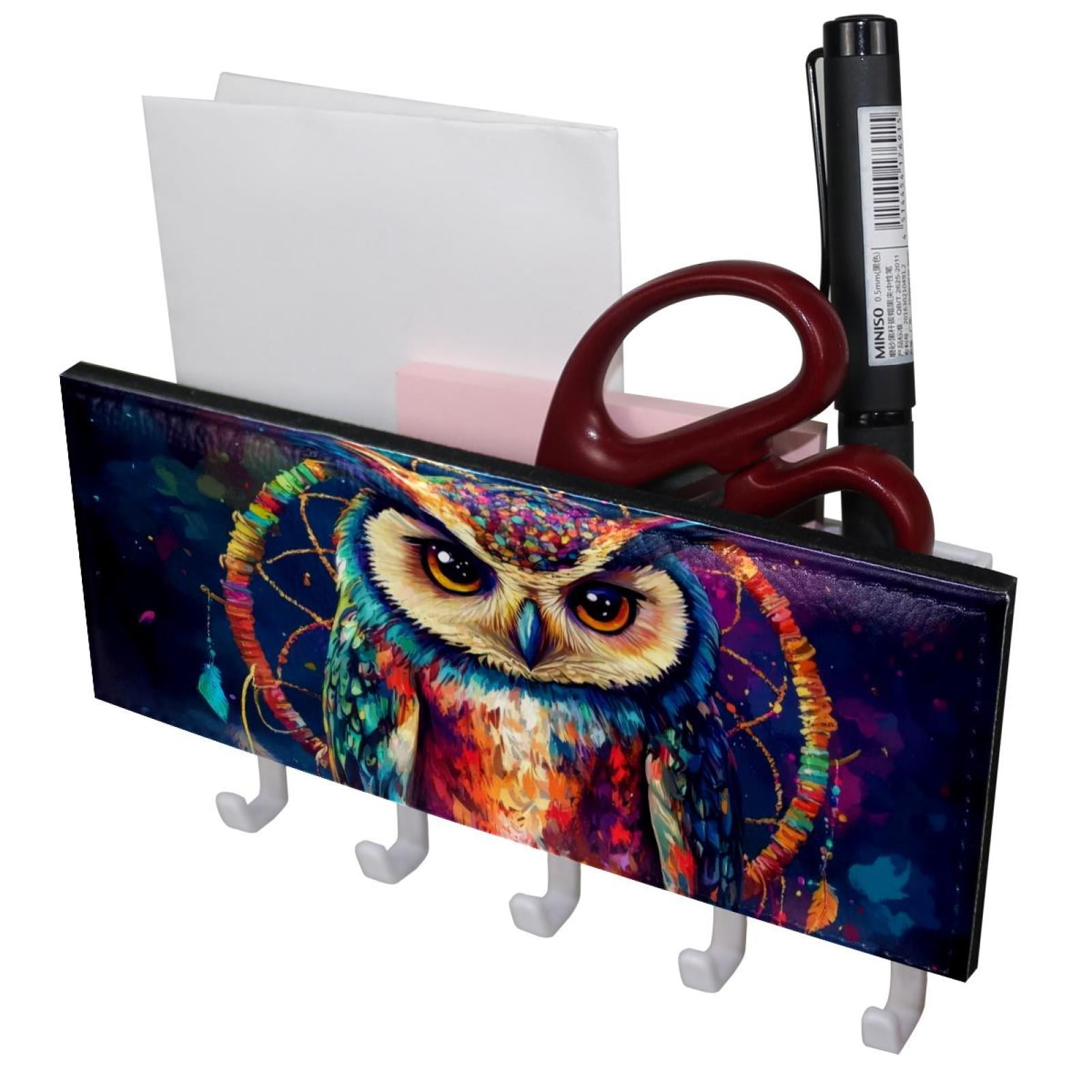 PhooArto Key Holder for Wall Decorative with 5 Key Hooks, Owl Dream ...