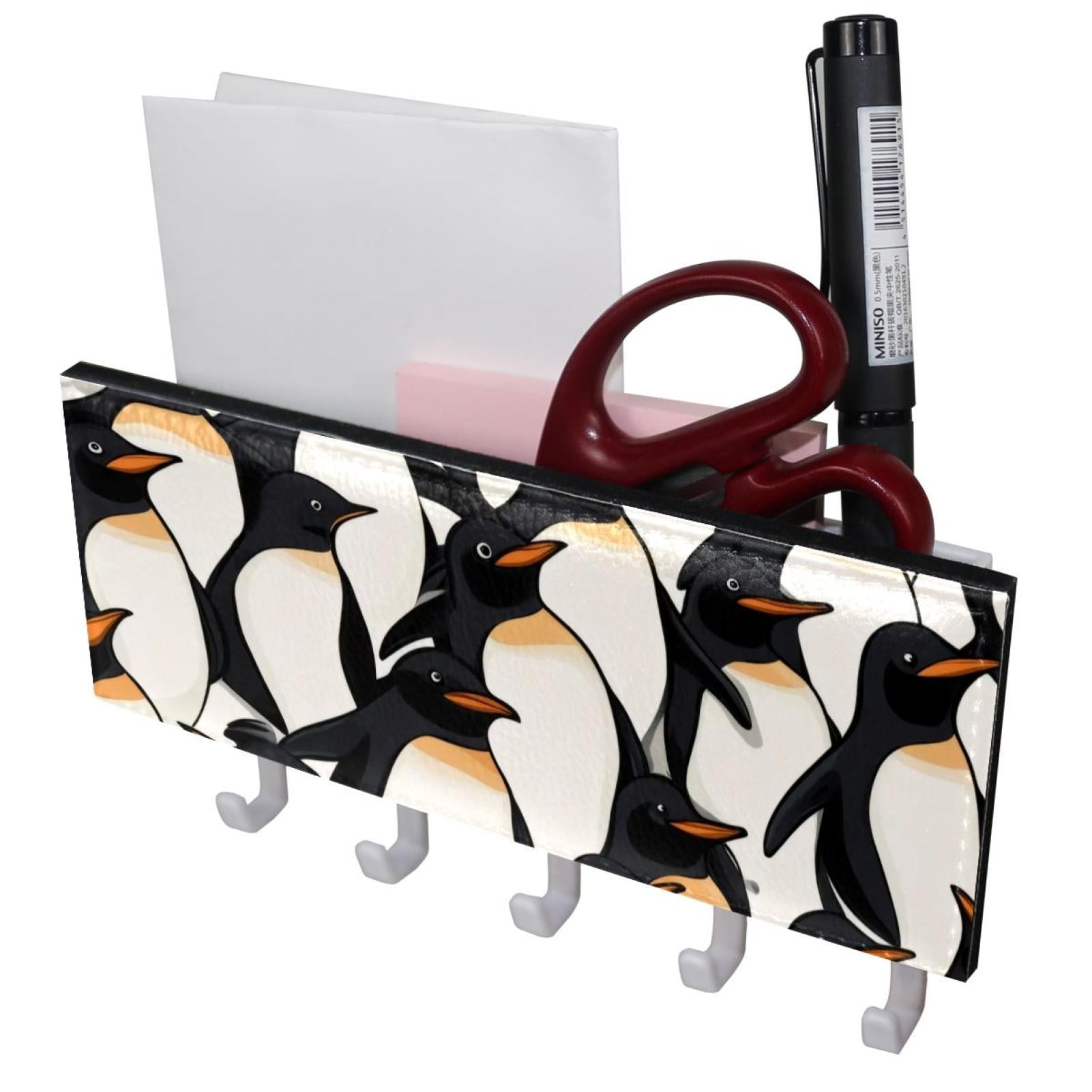 PhooArto Key Holder for Wall Decorative with 5 Key Hooks, Penguins ...