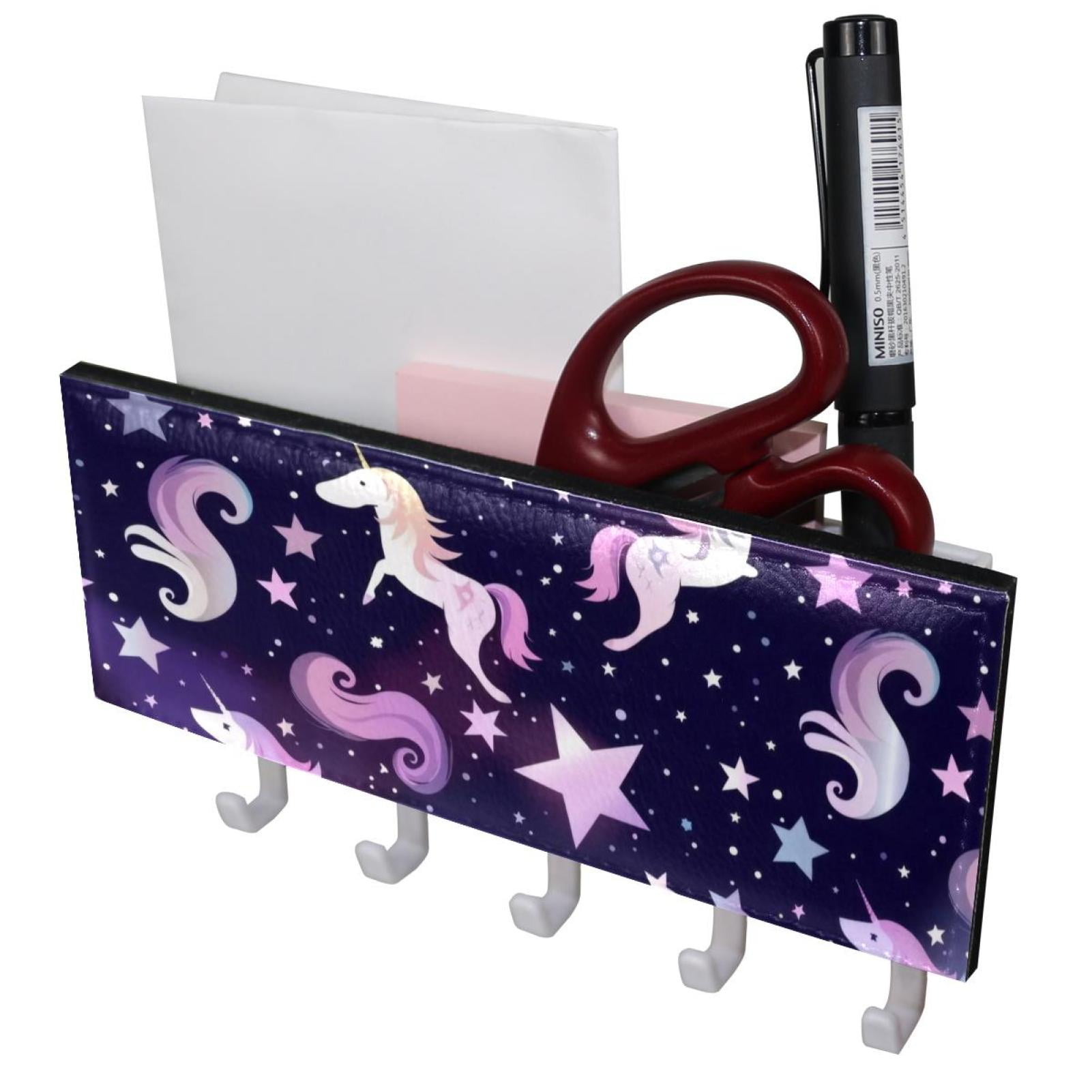 PhooArto Key Holder for Wall Decorative with 5 Key Hooks, Purple ...