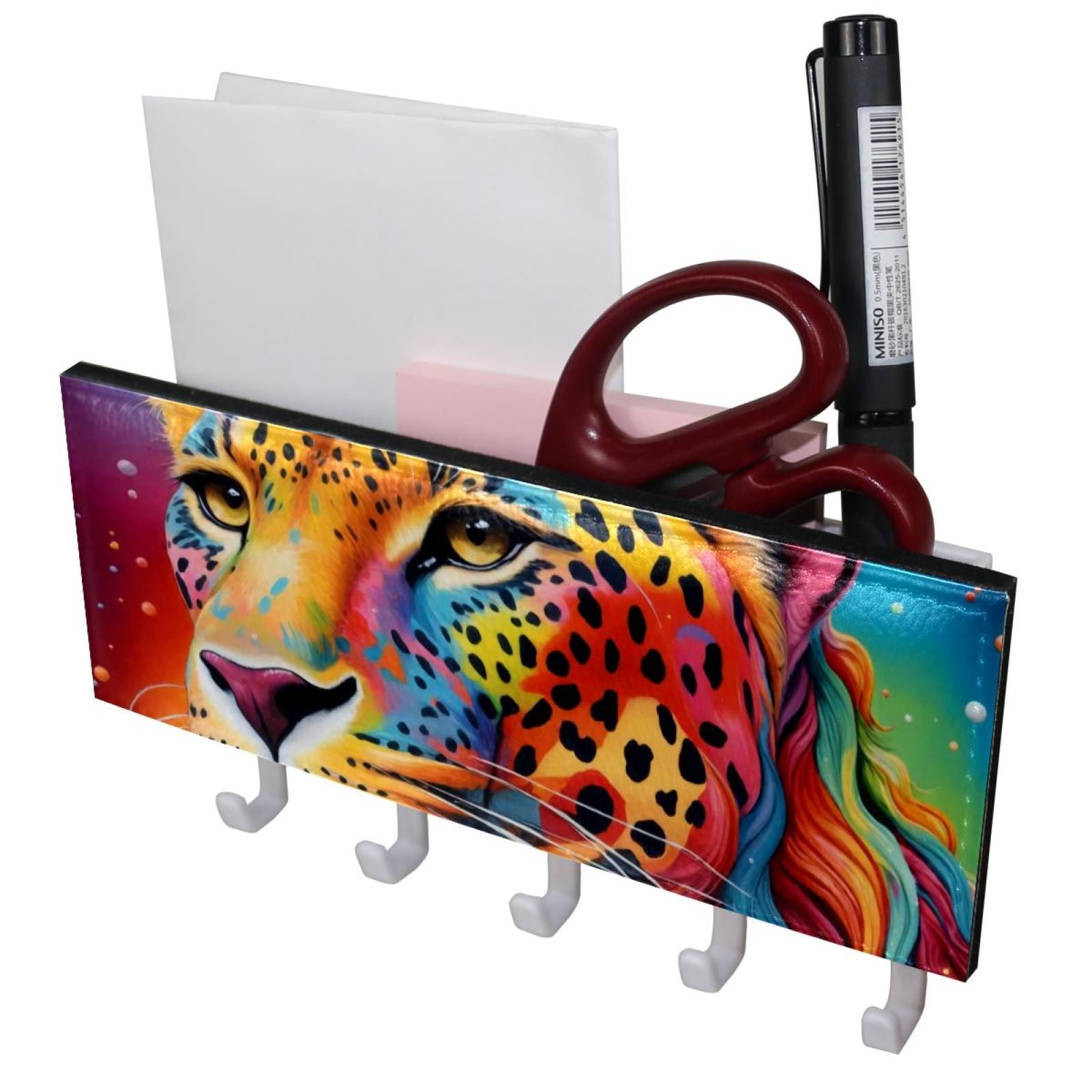 PhooArto Key Holder for Wall Decorative with 5 Key Hooks, Rainbow ...