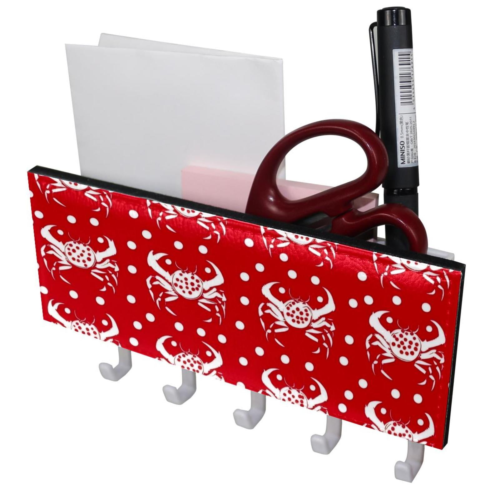 PhooArto Key Holder for Wall Decorative with 5 Key Hooks, Red Crabs ...