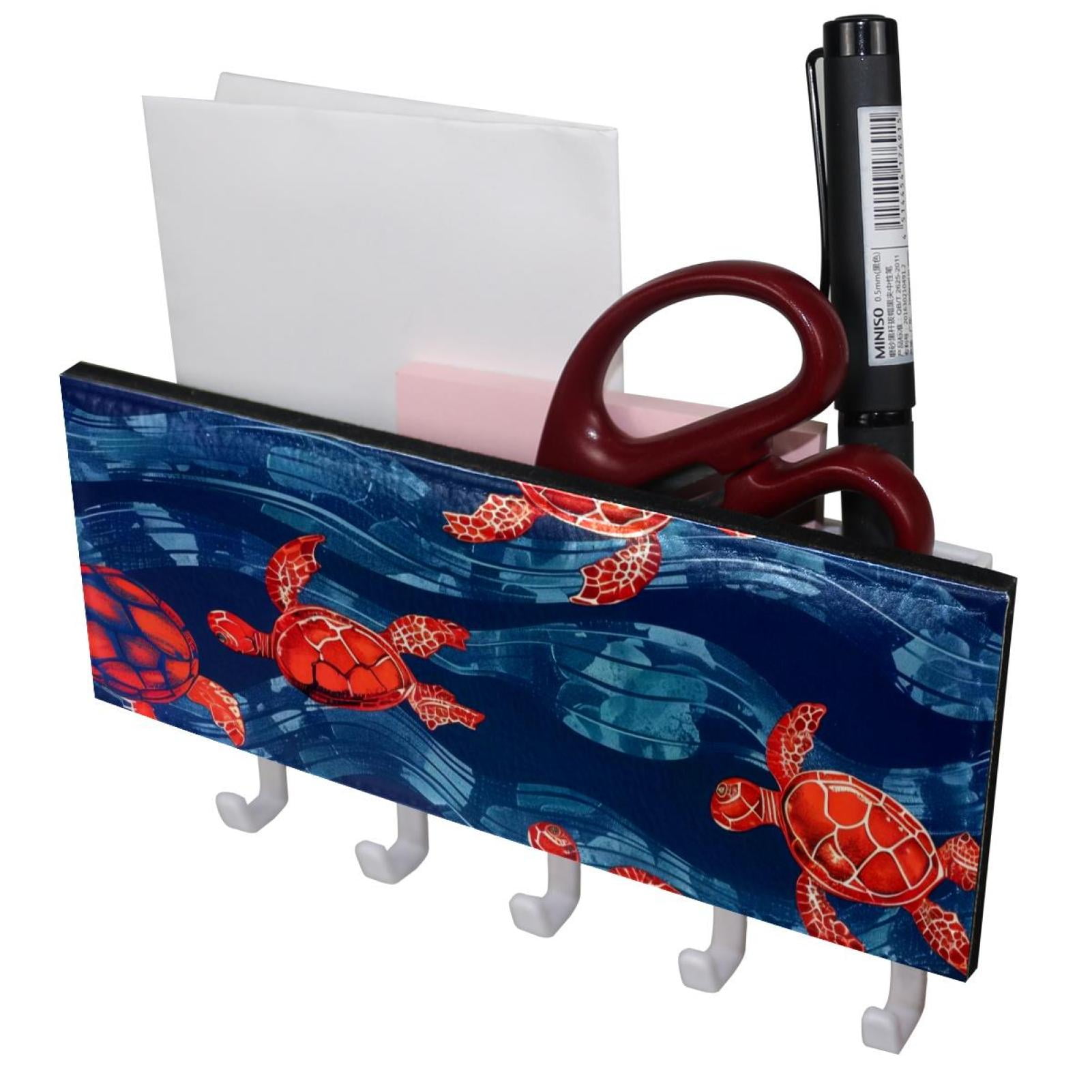 PhooArto Key Holder for Wall Decorative with 5 Key Hooks, Red Sea ...