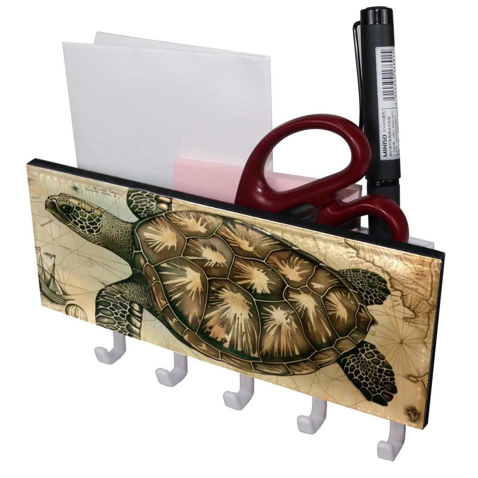 PhooArto Key Holder for Wall Decorative with 5 Key Hooks, Retro Map and ...