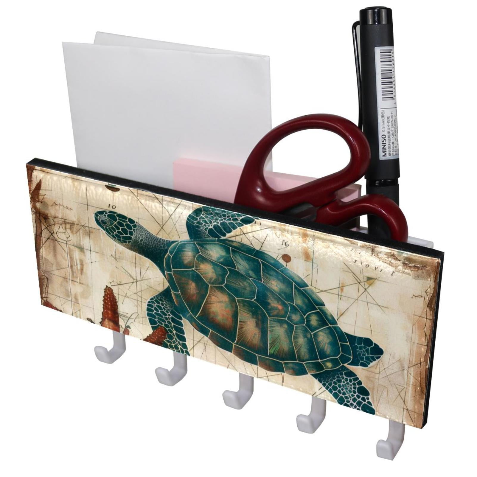 PhooArto Key Holder for Wall Decorative with 5 Key Hooks, Retro Sea ...