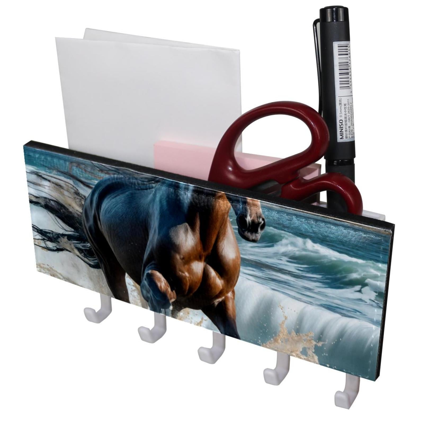 PhooArto Key Holder for Wall Decorative with 5 Key Hooks, Running Horse ...