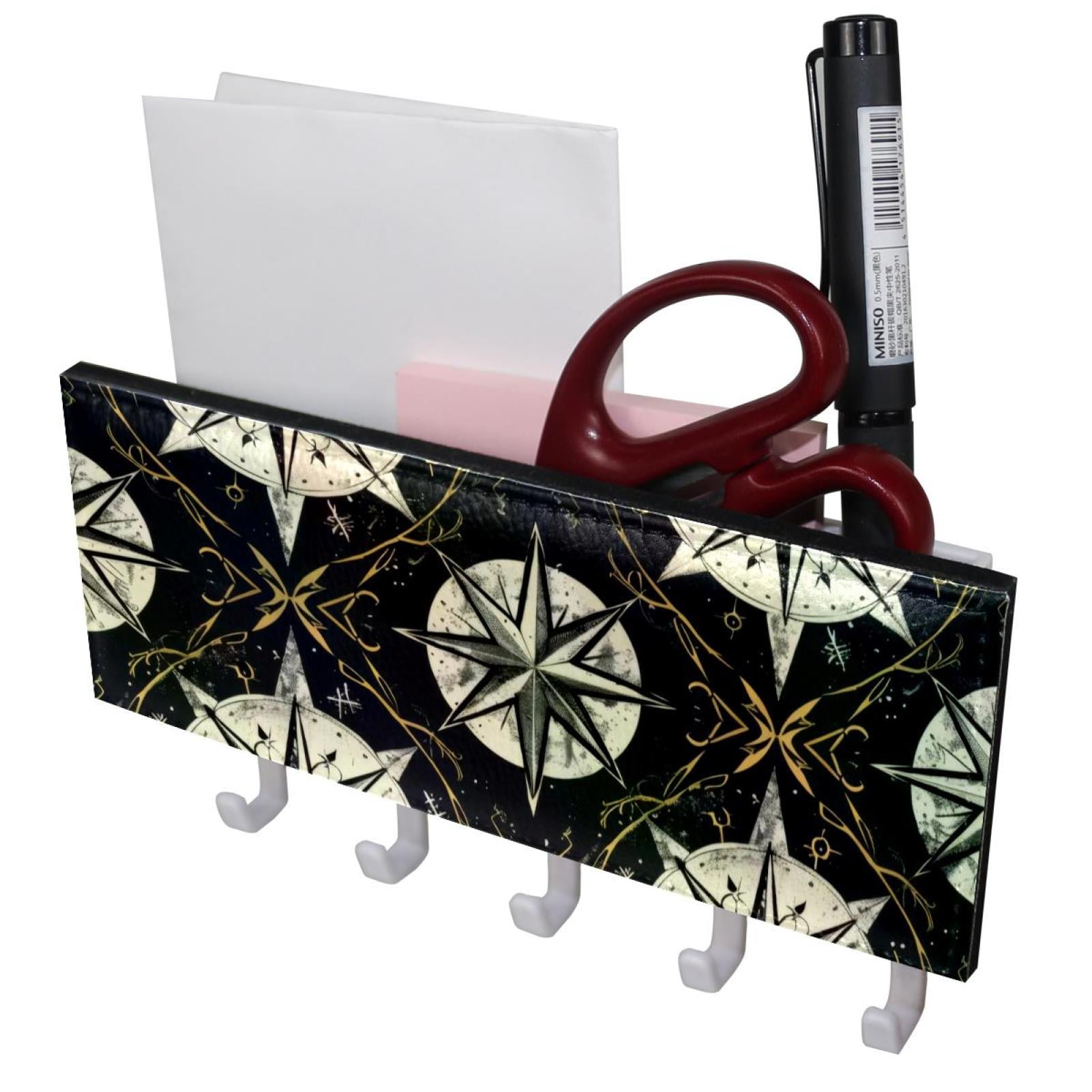 PhooArto Key Holder for Wall Decorative with 5 Key Hooks, Sea Compass ...