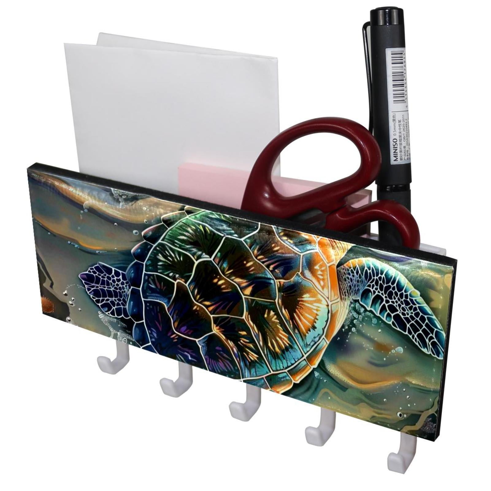 PhooArto Key Holder for Wall Decorative with 5 Key Hooks, Sea Turtle ...