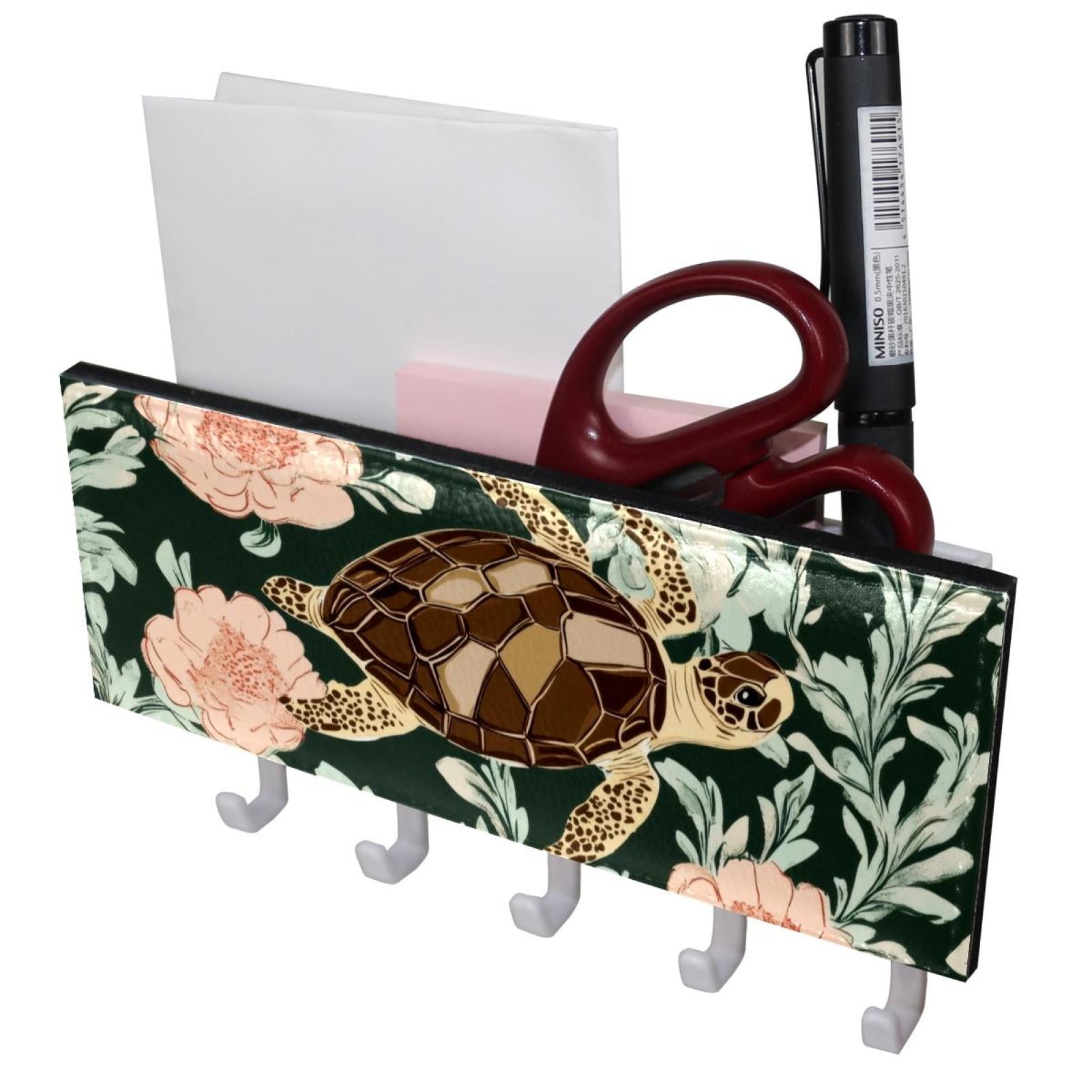 PhooArto Key Holder for Wall Decorative with 5 Key Hooks, Sea Turtle ...