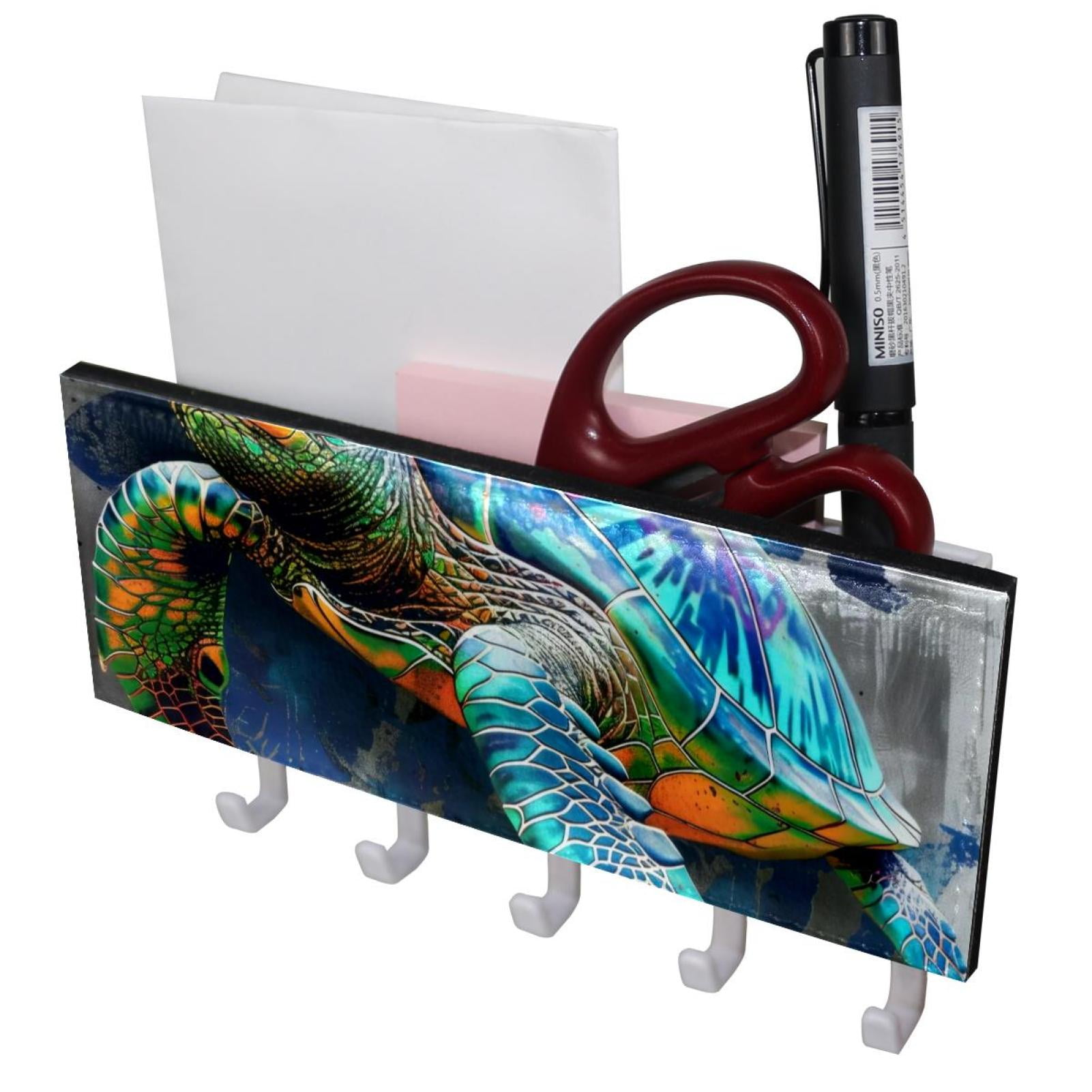 PhooArto Key Holder for Wall Decorative with 5 Key Hooks, Sea Turtle ...