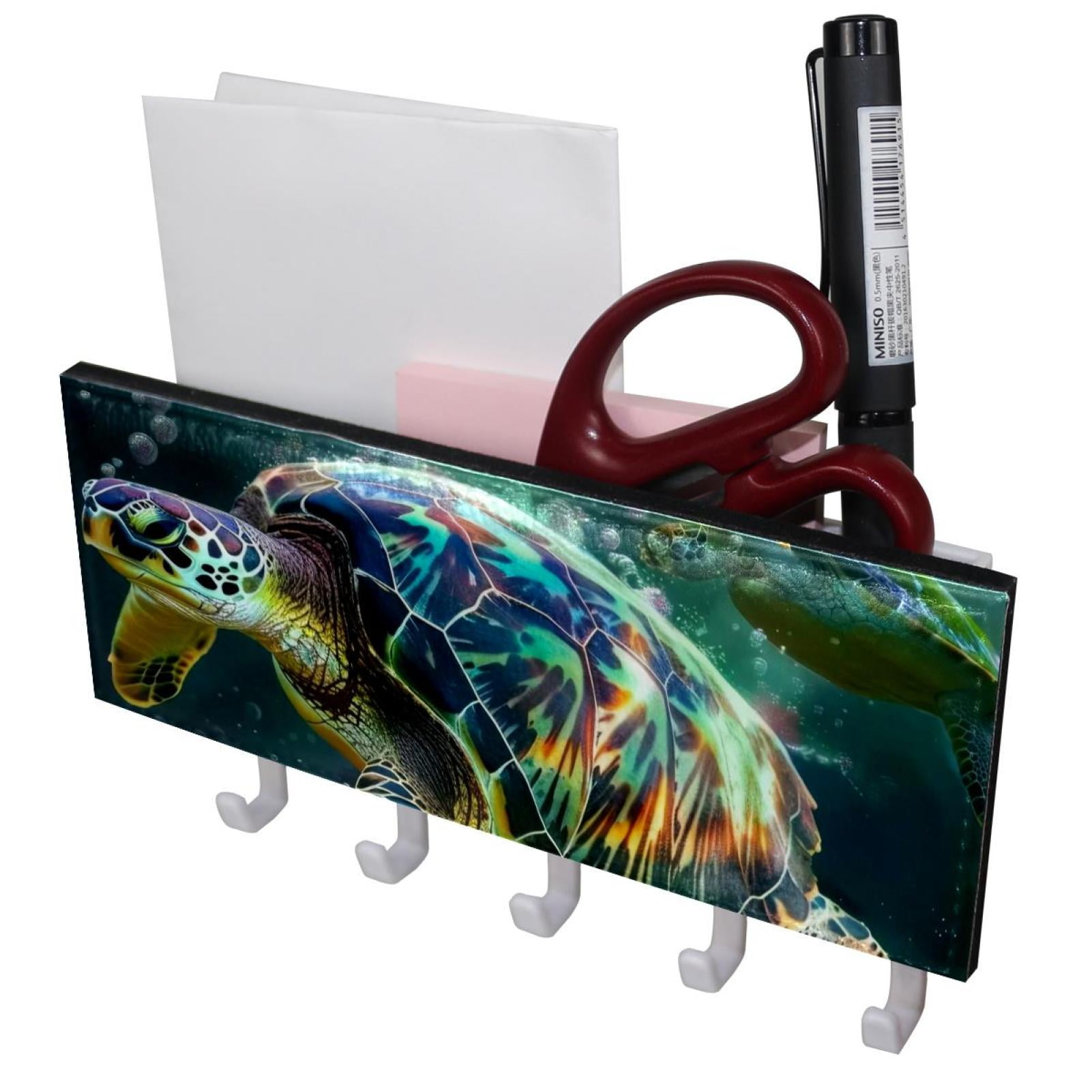 PhooArto Key Holder for Wall Decorative with 5 Key Hooks, Sea Turtle ...