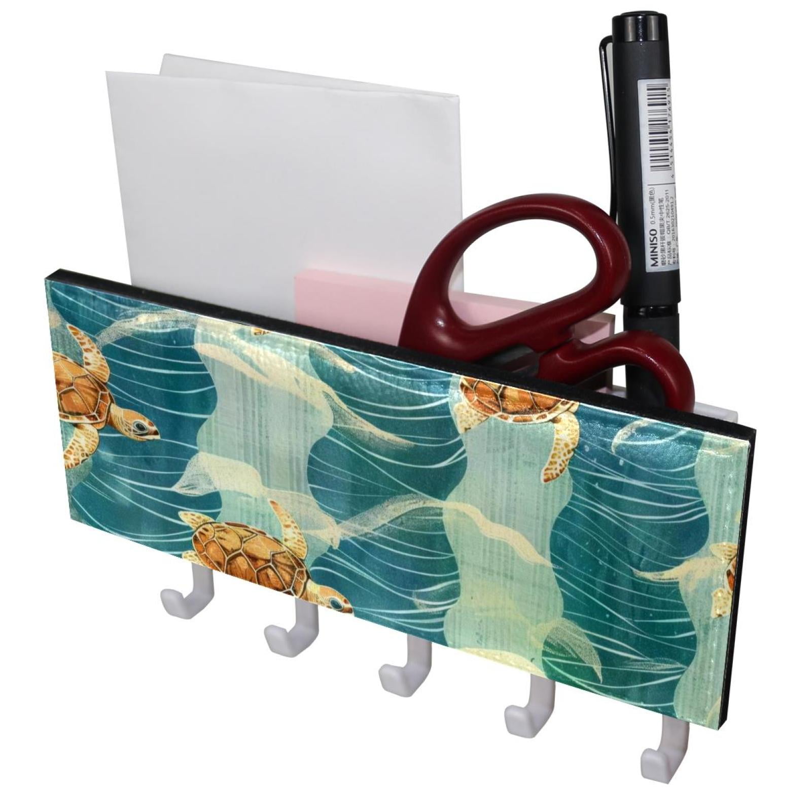 PhooArto Key Holder for Wall Decorative with 5 Key Hooks, Sea Turtle ...