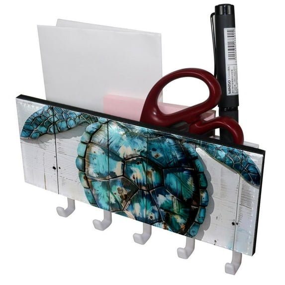 PhooArto Key Holder for Wall Decorative with 5 Key Hooks, Sea Turtle ...