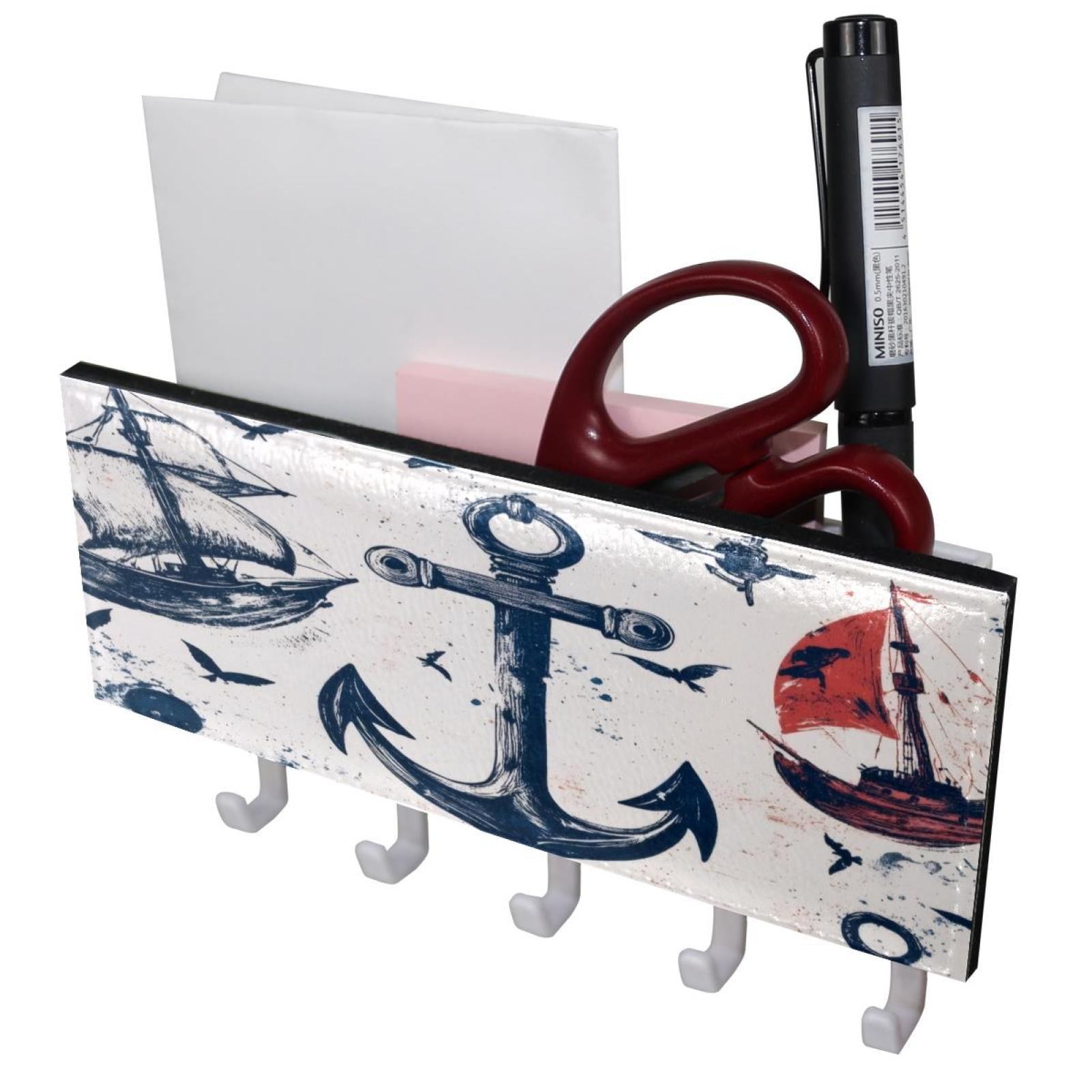 PhooArto Key Holder for Wall Decorative with 5 Key Hooks, Ship and ...
