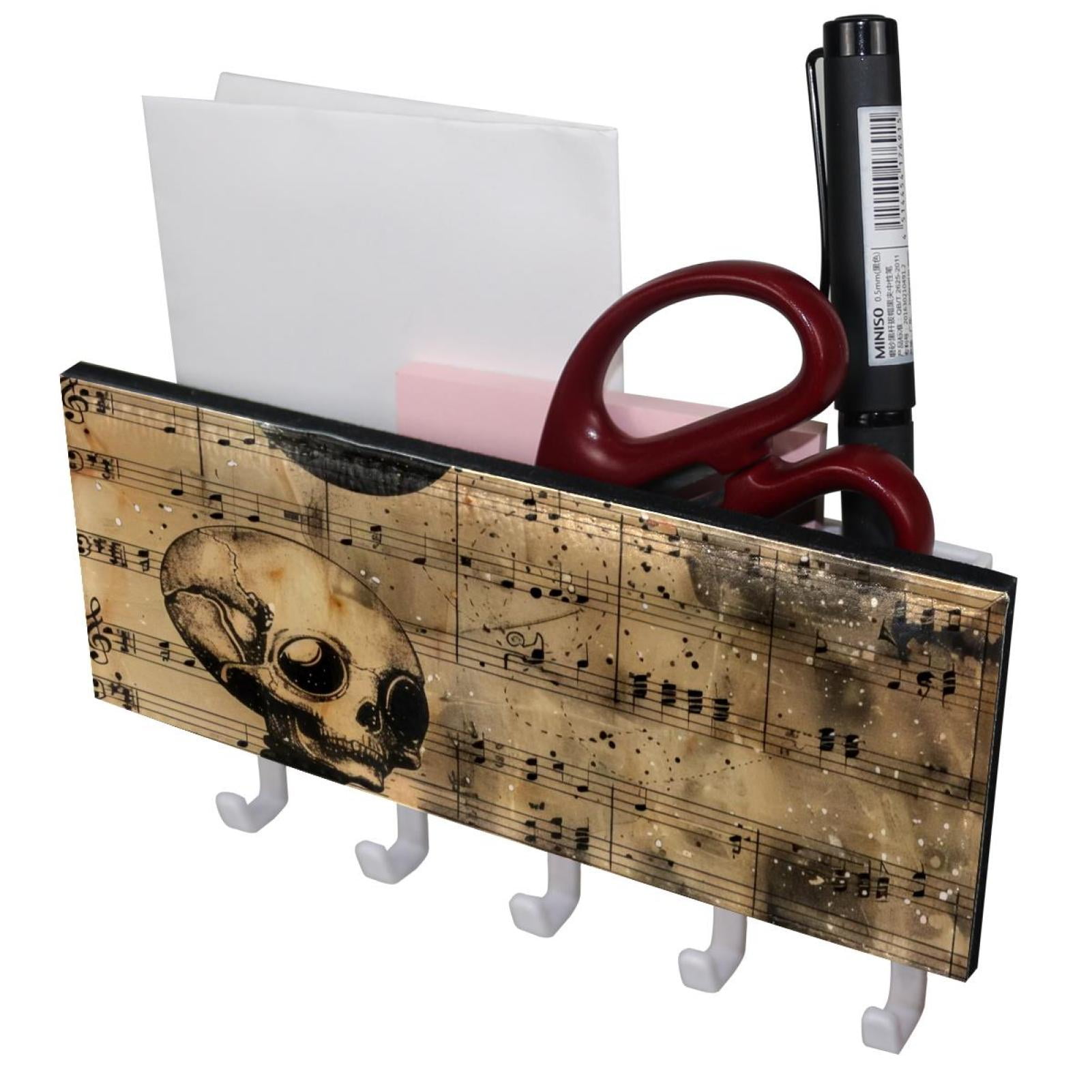 PhooArto Key Holder for Wall Decorative with 5 Key Hooks, Skull Alien ...