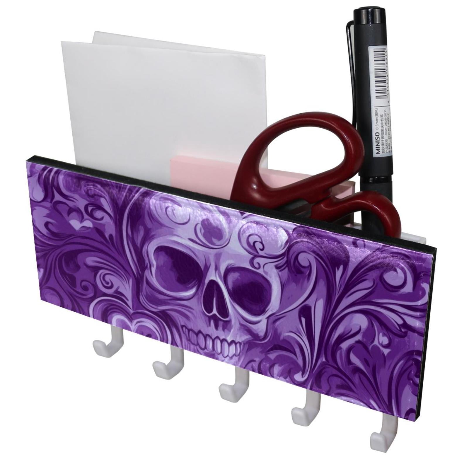PhooArto Key Holder for Wall Decorative with 5 Key Hooks, Skull Heart ...