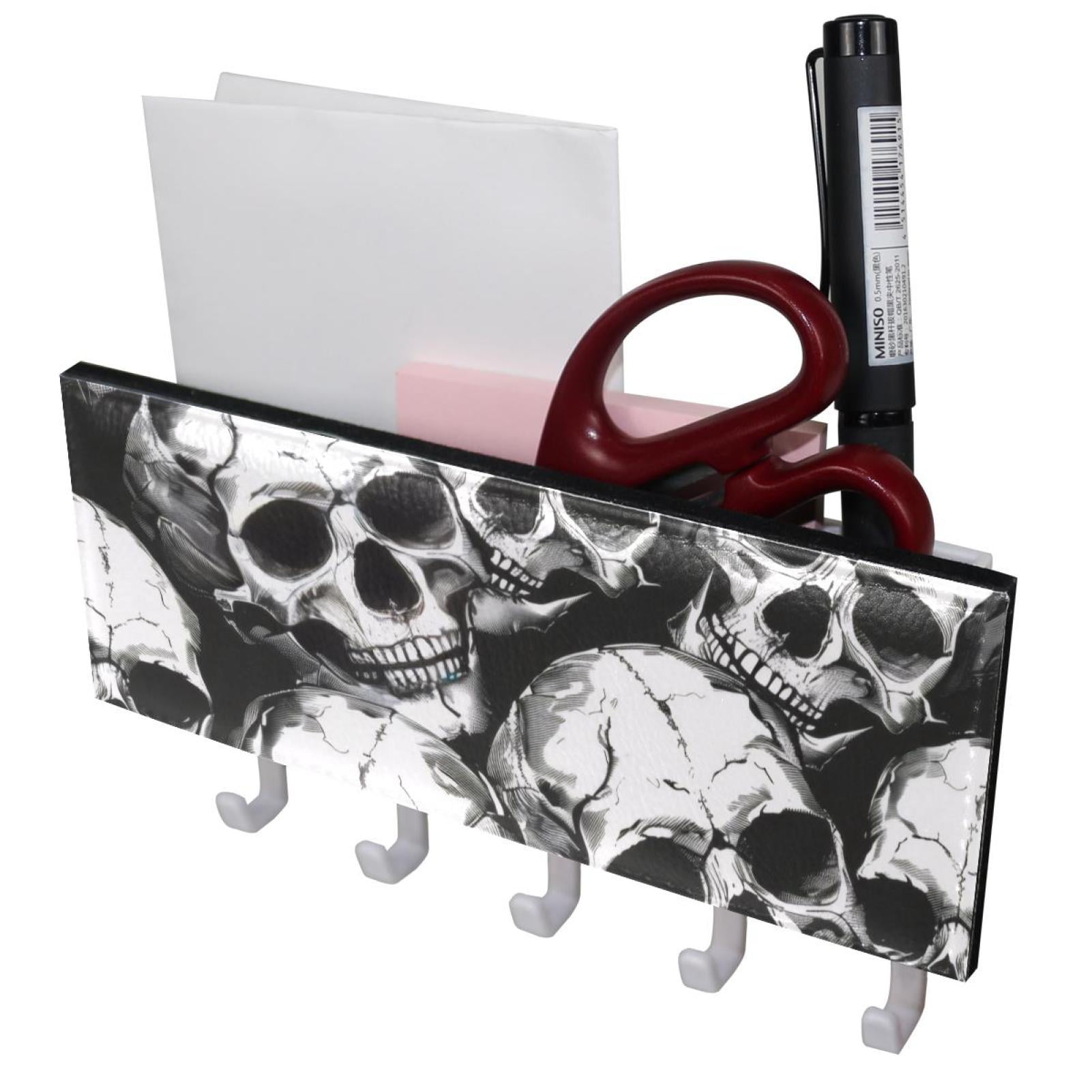PhooArto Key Holder for Wall Decorative with 5 Key Hooks, Skulls Dollar ...