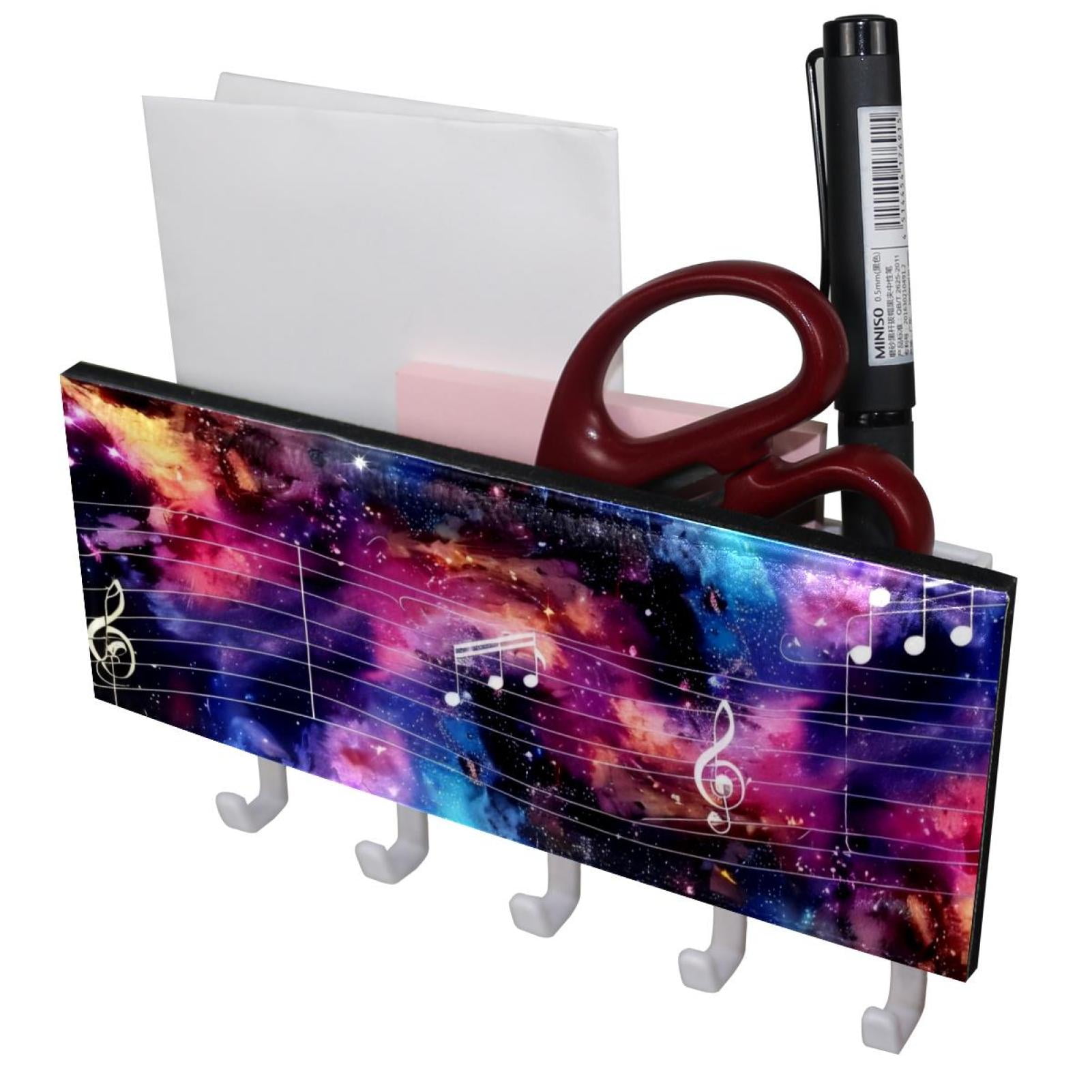 PhooArto Key Holder for Wall Decorative with 5 Key Hooks, Space Galaxy ...