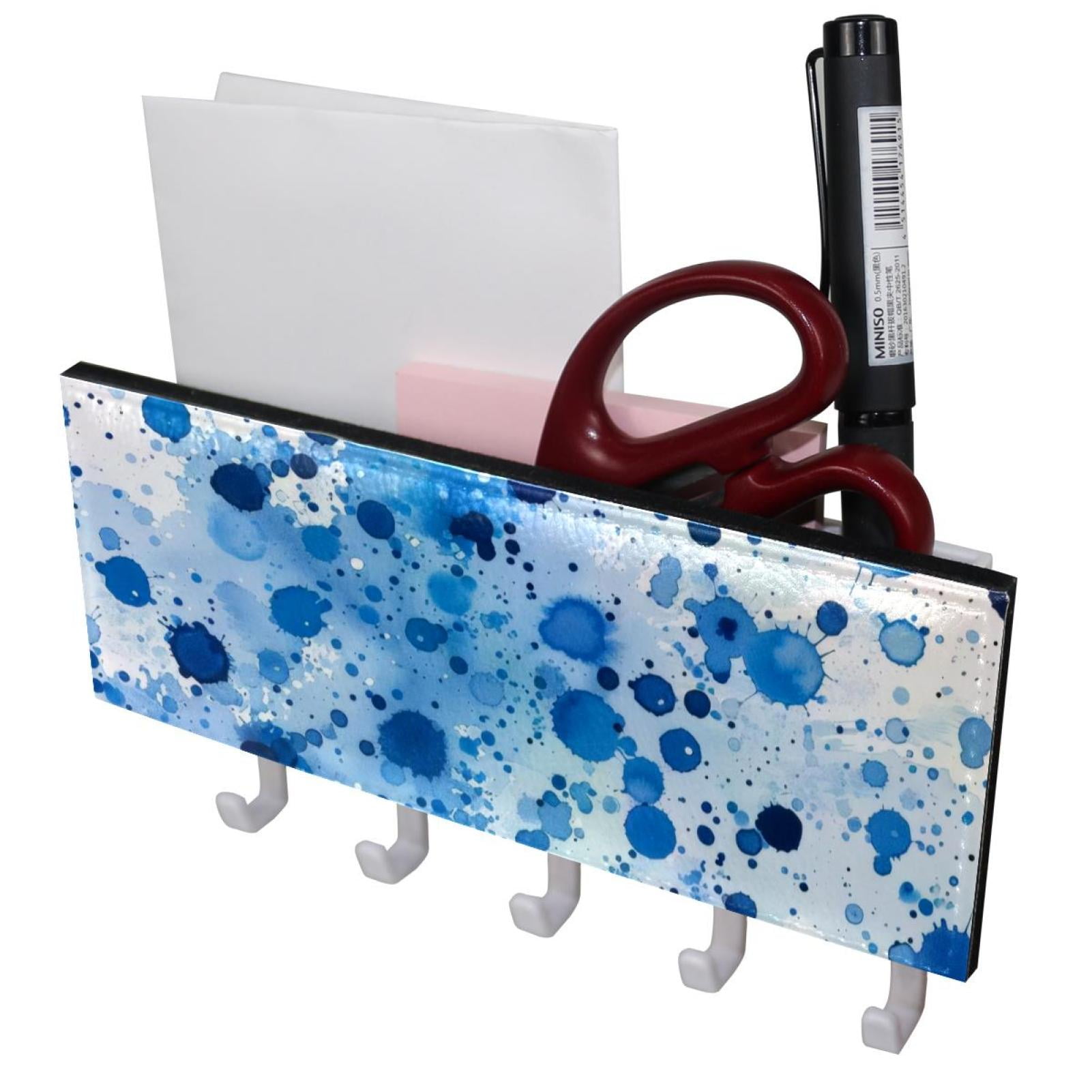 PhooArto Key Holder for Wall Decorative with 5 Key Hooks, Splatter Dots ...