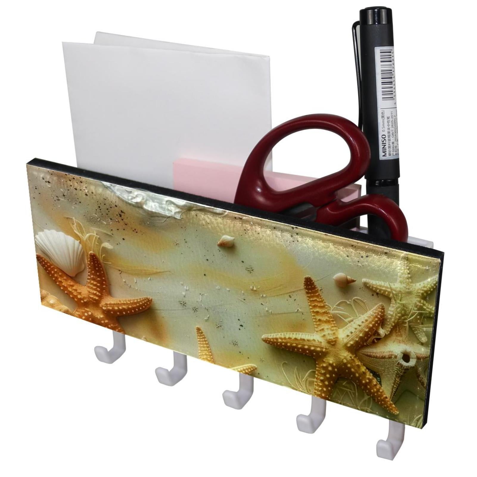 PhooArto Key Holder for Wall Decorative with 5 Key Hooks, Summer Beach ...