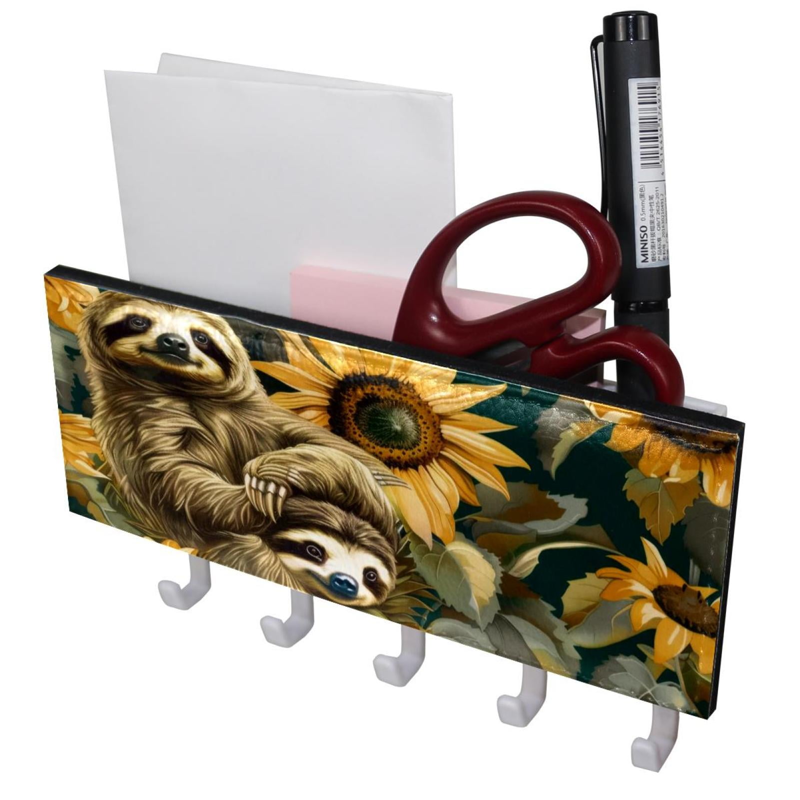 PhooArto Key Holder for Wall Decorative with 5 Key Hooks, Sunflower ...