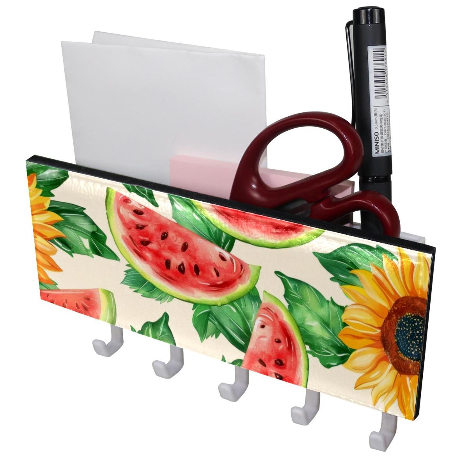 PhooArto Key Holder for Wall Decorative with 5 Key Hooks, Sunflower ...