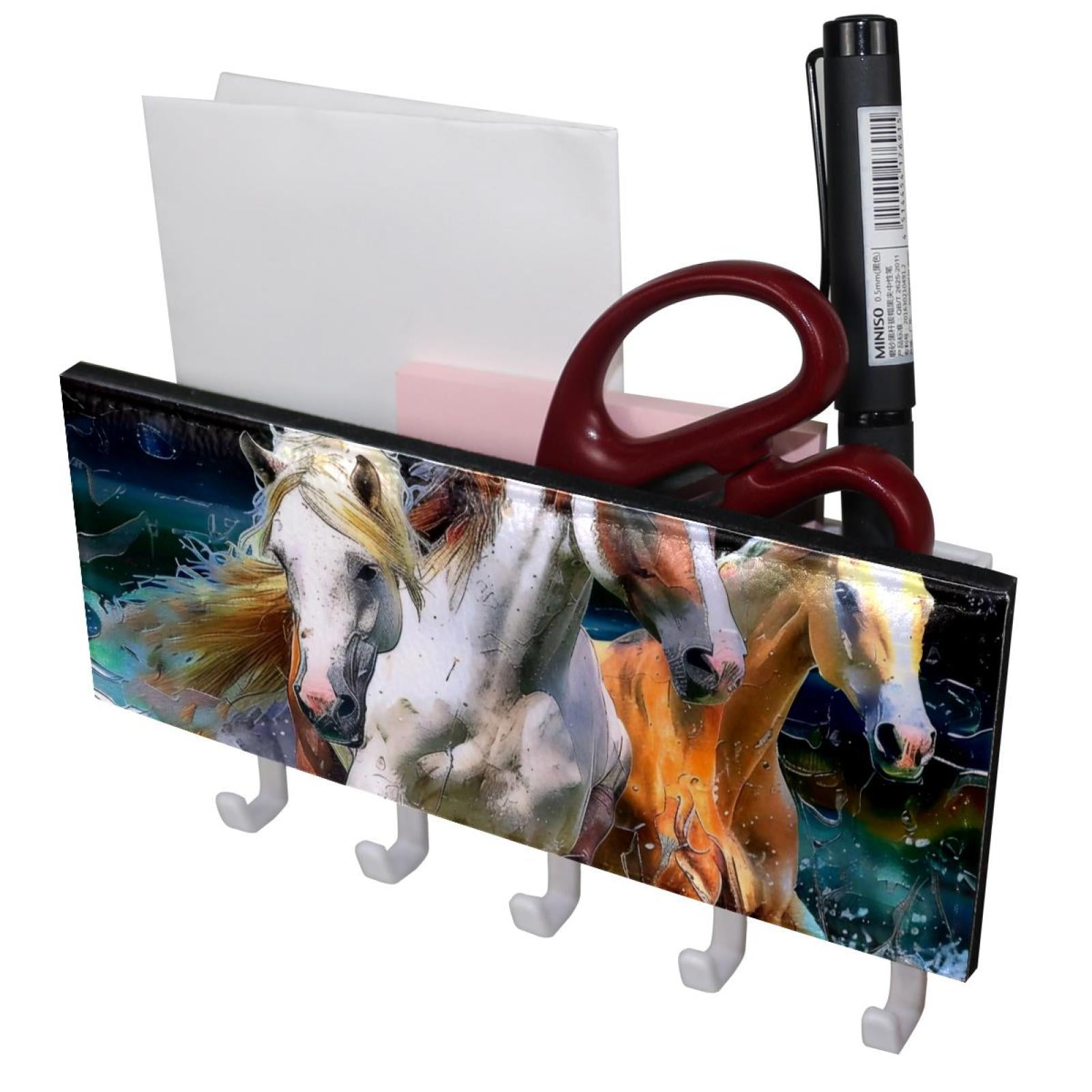 PhooArto Key Holder for Wall Decorative with 5 Key Hooks, Three Running ...