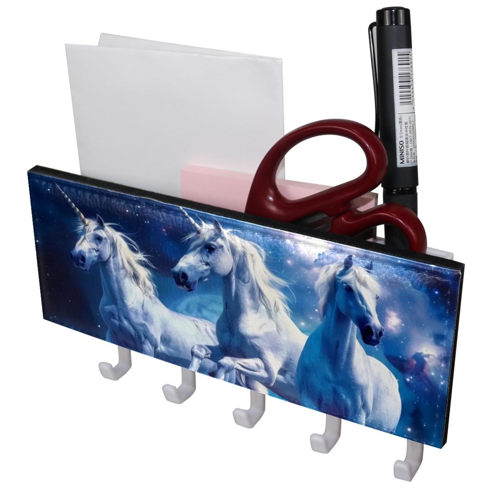 PhooArto Key Holder for Wall Decorative with 5 Key Hooks, Unicorns in ...