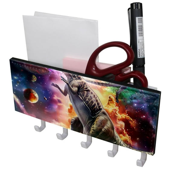 PhooArto Key Holder for Wall Decorative with 5 Key Hooks, Universe ...