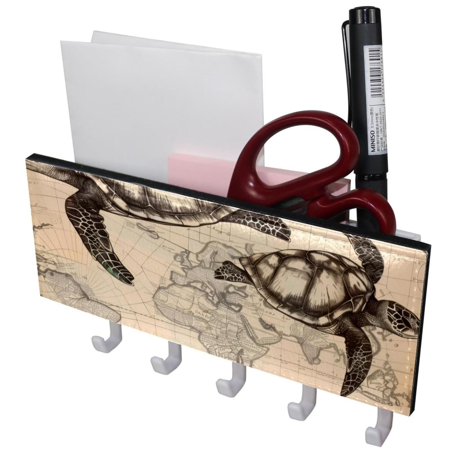 PhooArto Key Holder for Wall Decorative with 5 Key Hooks, Vinatge Map ...