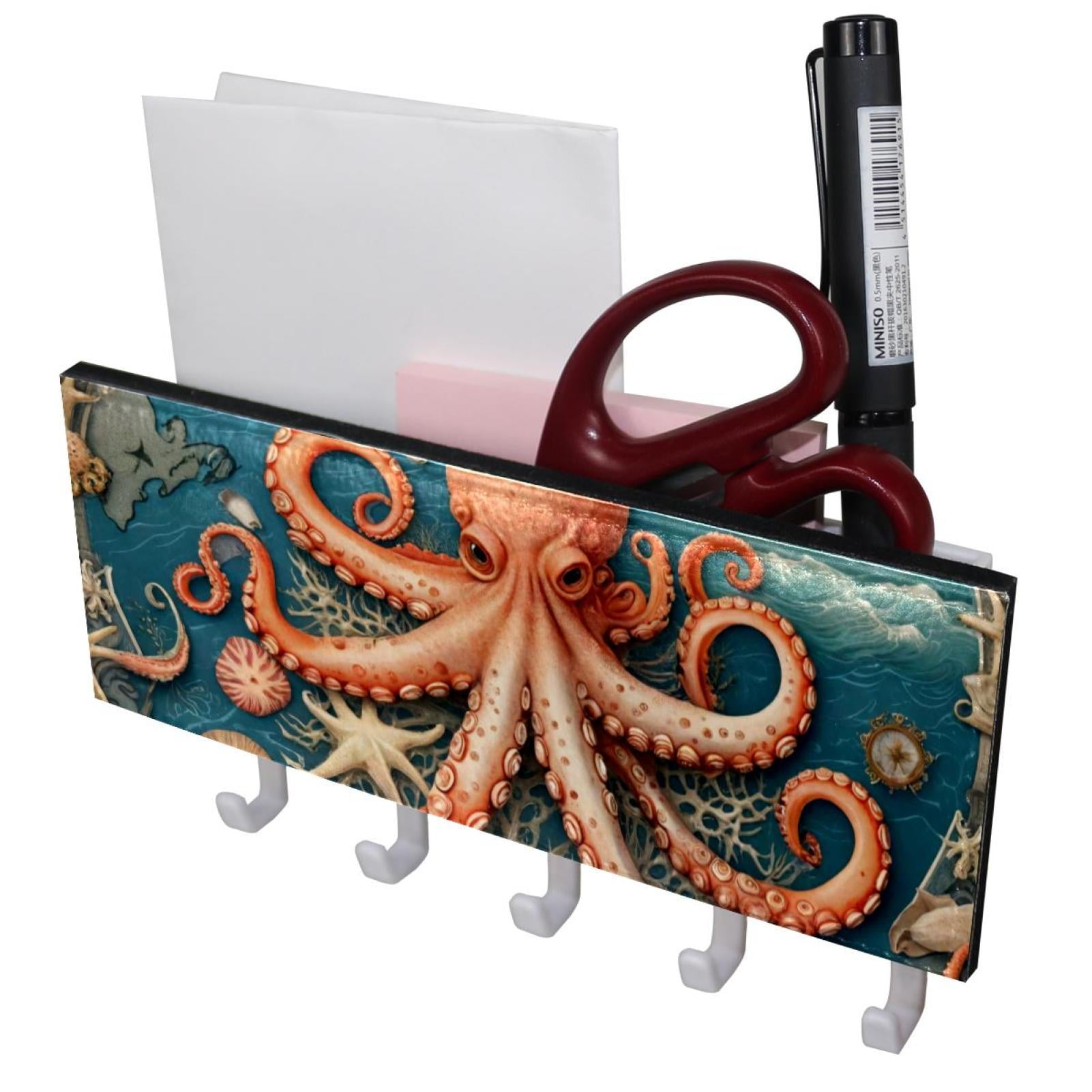 PhooArto Key Holder for Wall Decorative with 5 Key Hooks, Vintage Map ...