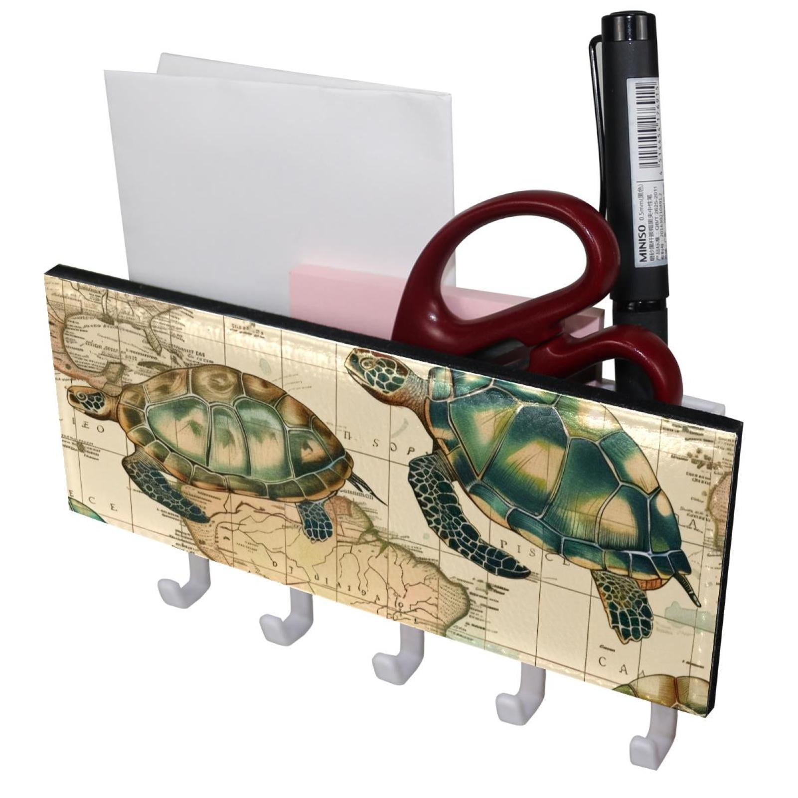 PhooArto Key Holder for Wall Decorative with 5 Key Hooks, Vintage Map ...