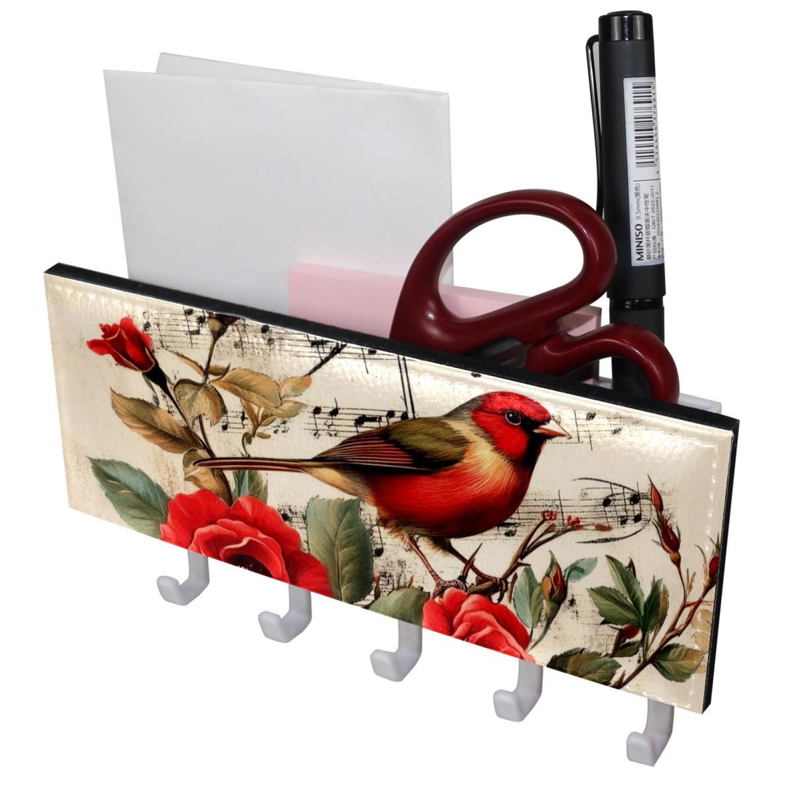 PhooArto Key Holder for Wall Decorative with 5 Key Hooks, Vintage Music ...