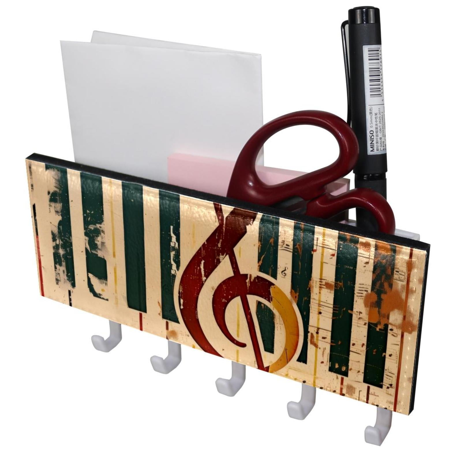 PhooArto Key Holder for Wall Decorative with 5 Key Hooks, Vintage Music ...