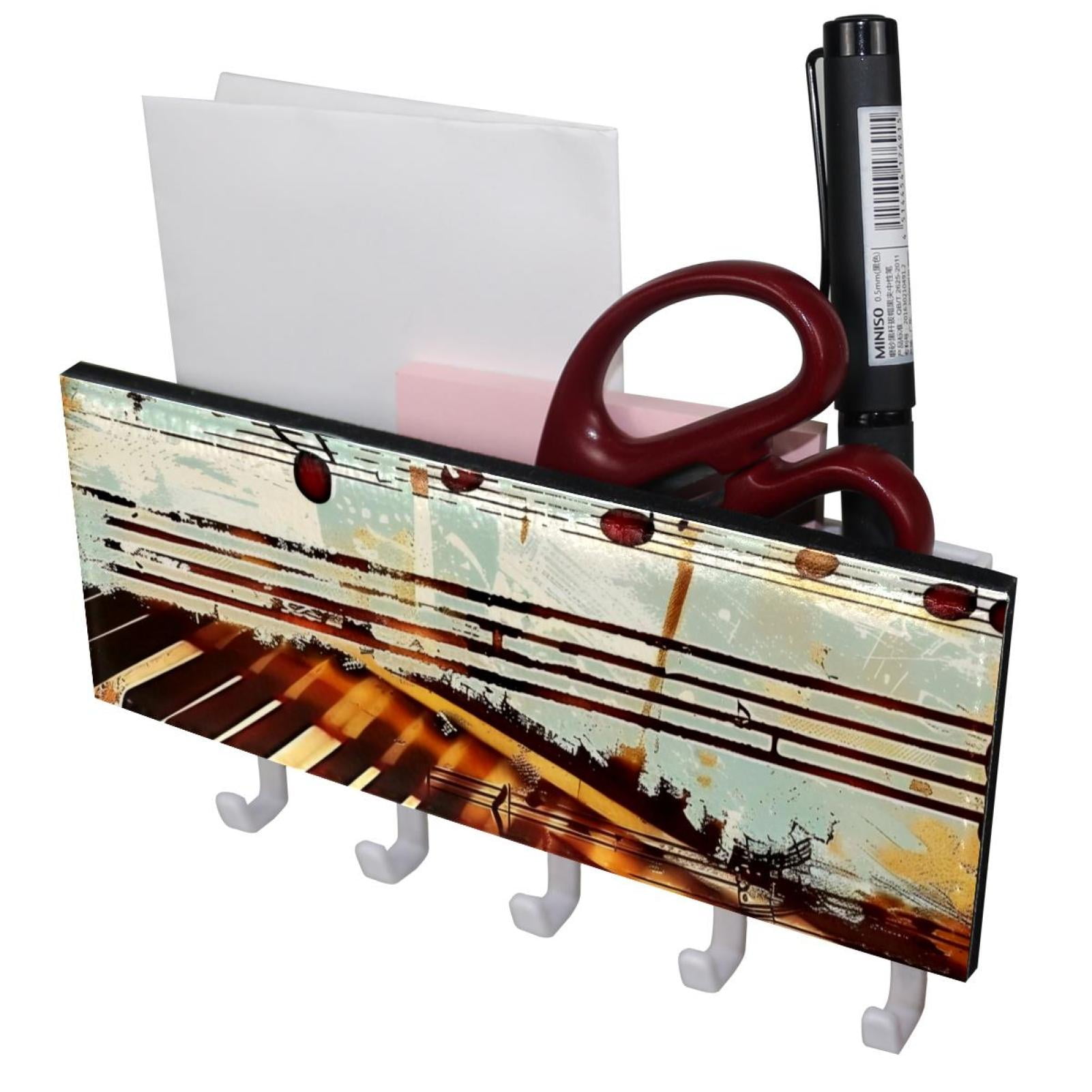 PhooArto Key Holder for Wall Decorative with 5 Key Hooks, Vintage Piano ...