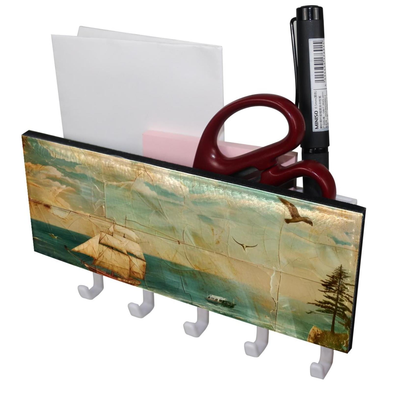 PhooArto Key Holder for Wall Decorative with 5 Key Hooks, Vintage Sea ...