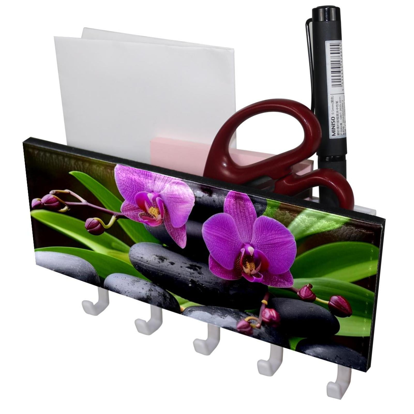 PhooArto Key Holder for Wall Decorative with 5 Key Hooks, Zen Basalt ...