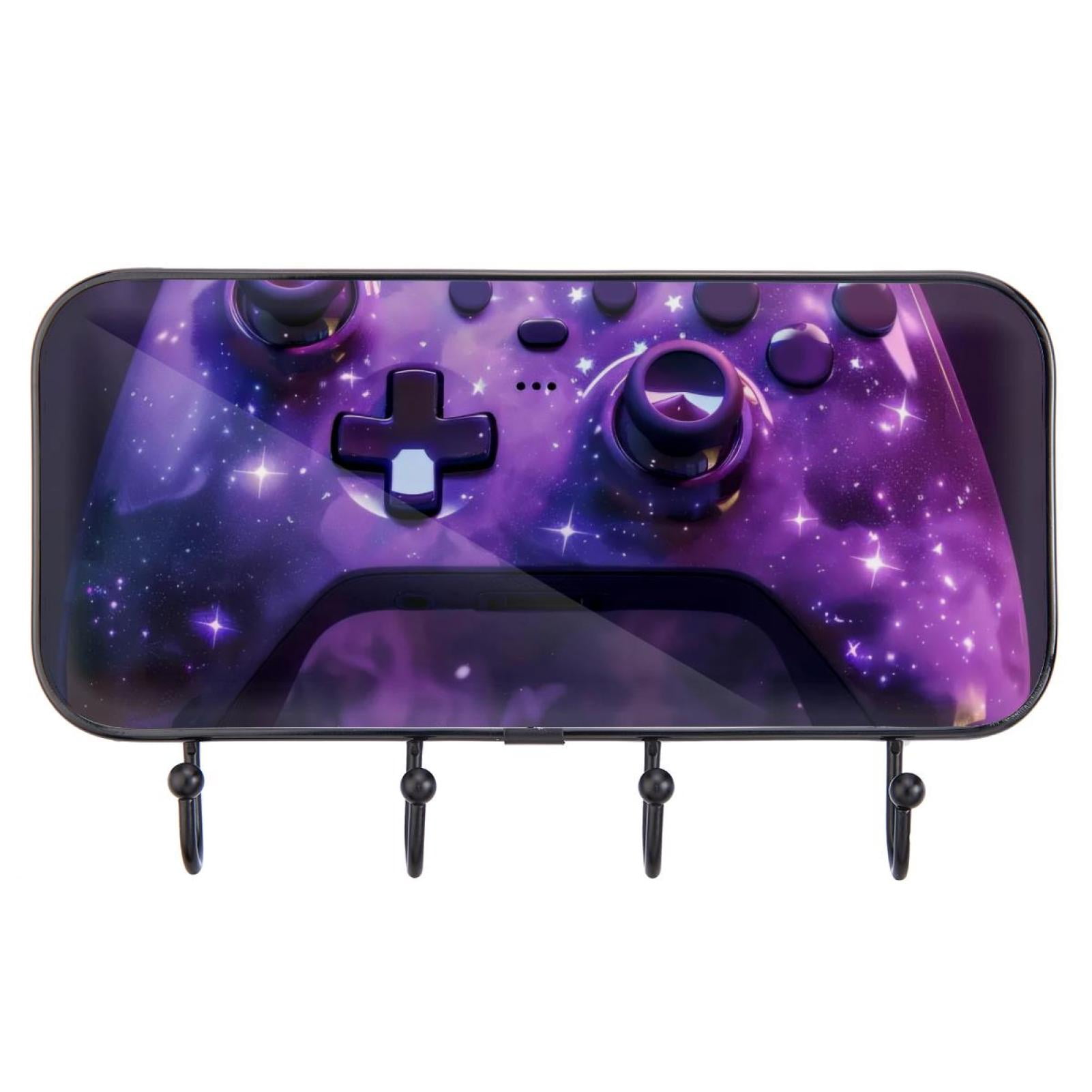 PhooArto Key Hooks Gamer Controller Purple Galaxy Key Holder for Wall ...