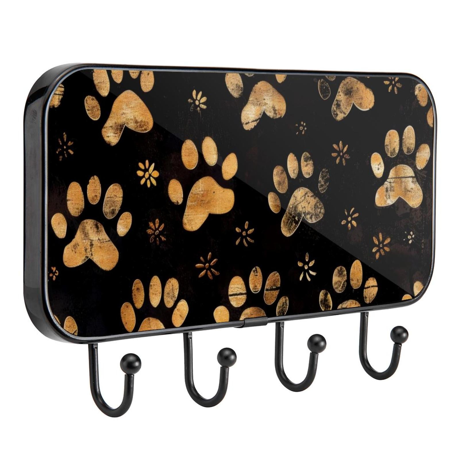 PhooArto Key Hooks Golden Dog Paw Silhouette Key Holder for Wall ...