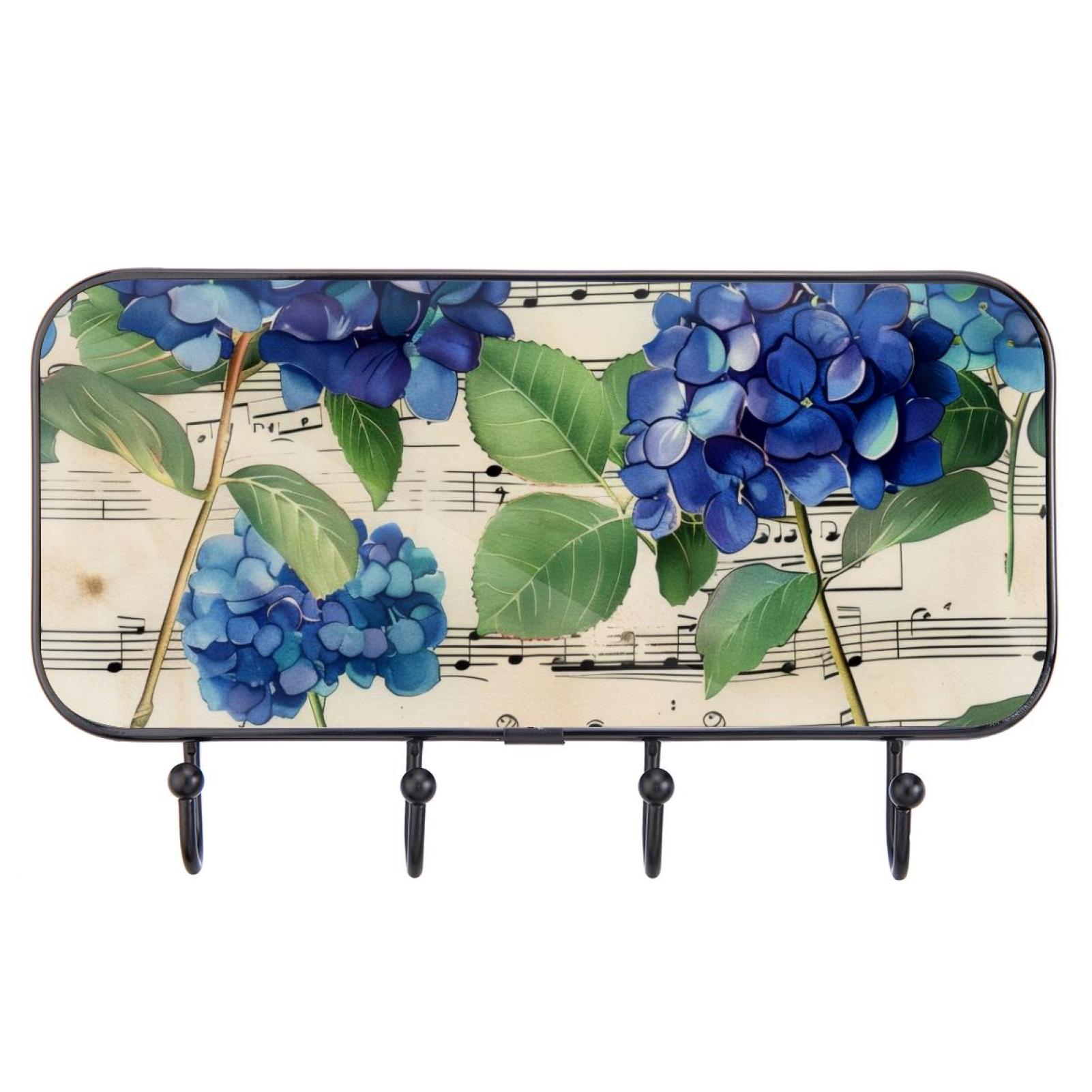 PhooArto Key Hooks Hydrangeas Flowers Music Notes Key Holder for Wall ...