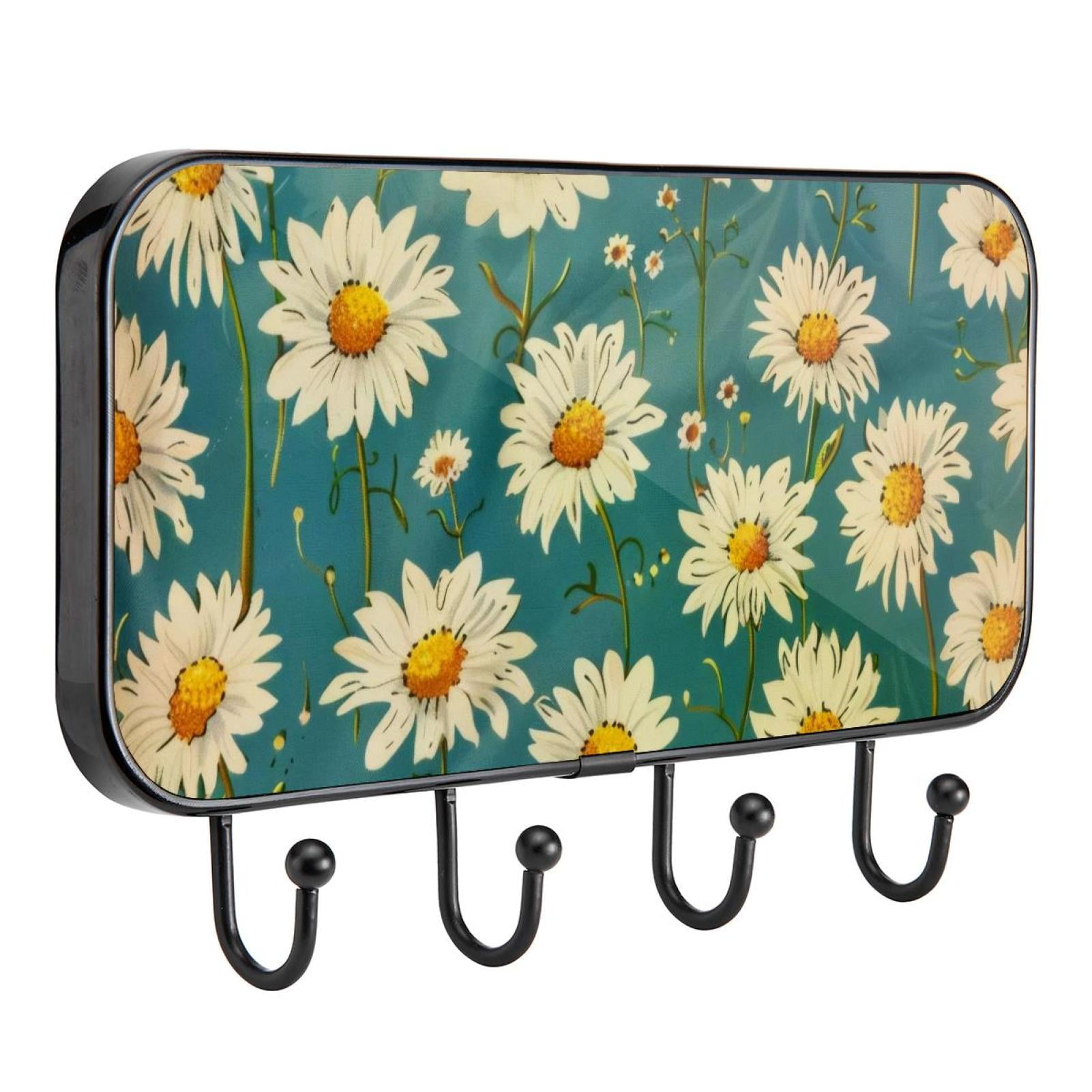 PhooArto Key Hooks Vintage Music Notes Daisy Pattern Key Holder for ...