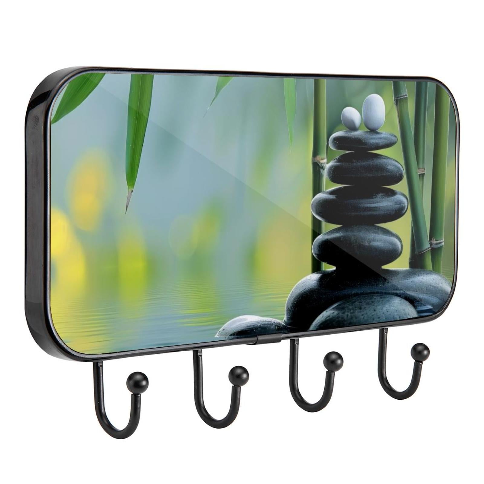 PhooArto Key Hooks Zen Stones Bamboo Key Holder for Wall Decorative ...