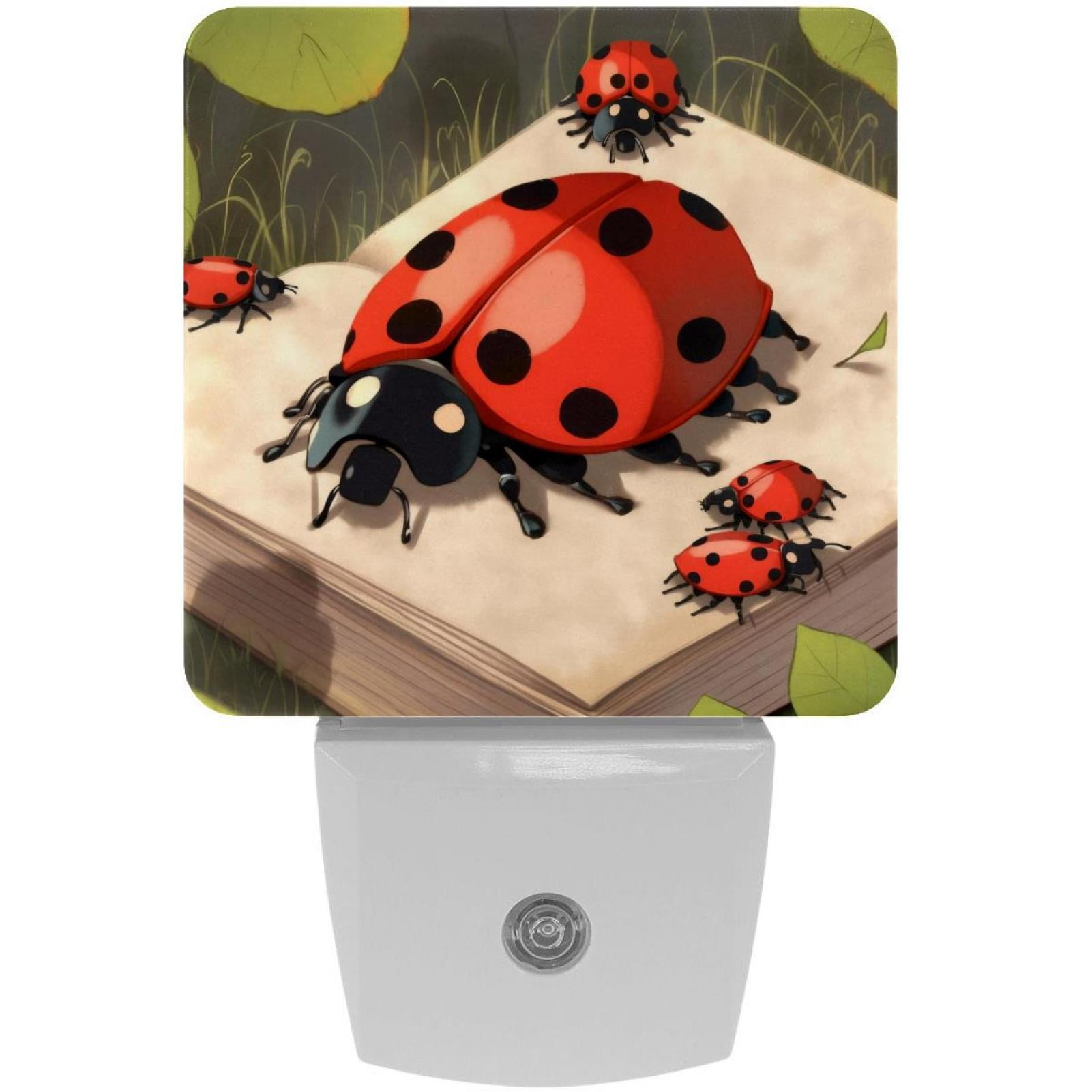 PhooArto Ladybug on the Book Plug in LED Night Light Auto Sensor Dusk ...