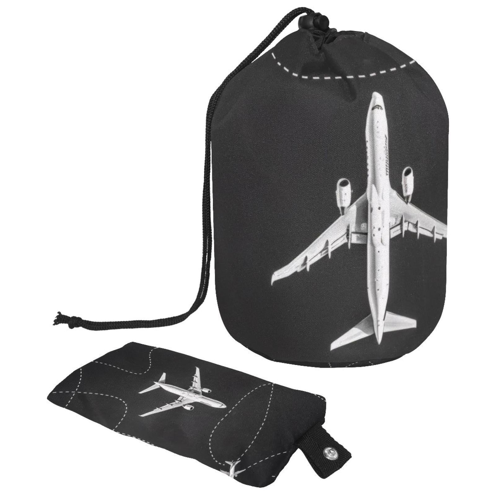 PhooArto Large Barrel Drawstring Makeup Bag, Plane Dashed Path Lines ...