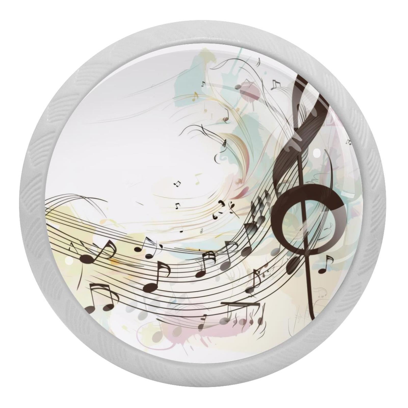 PhooArto Music Note Staff 4 PCS Crystal Glass Cabinet Knobs, Drawer ...