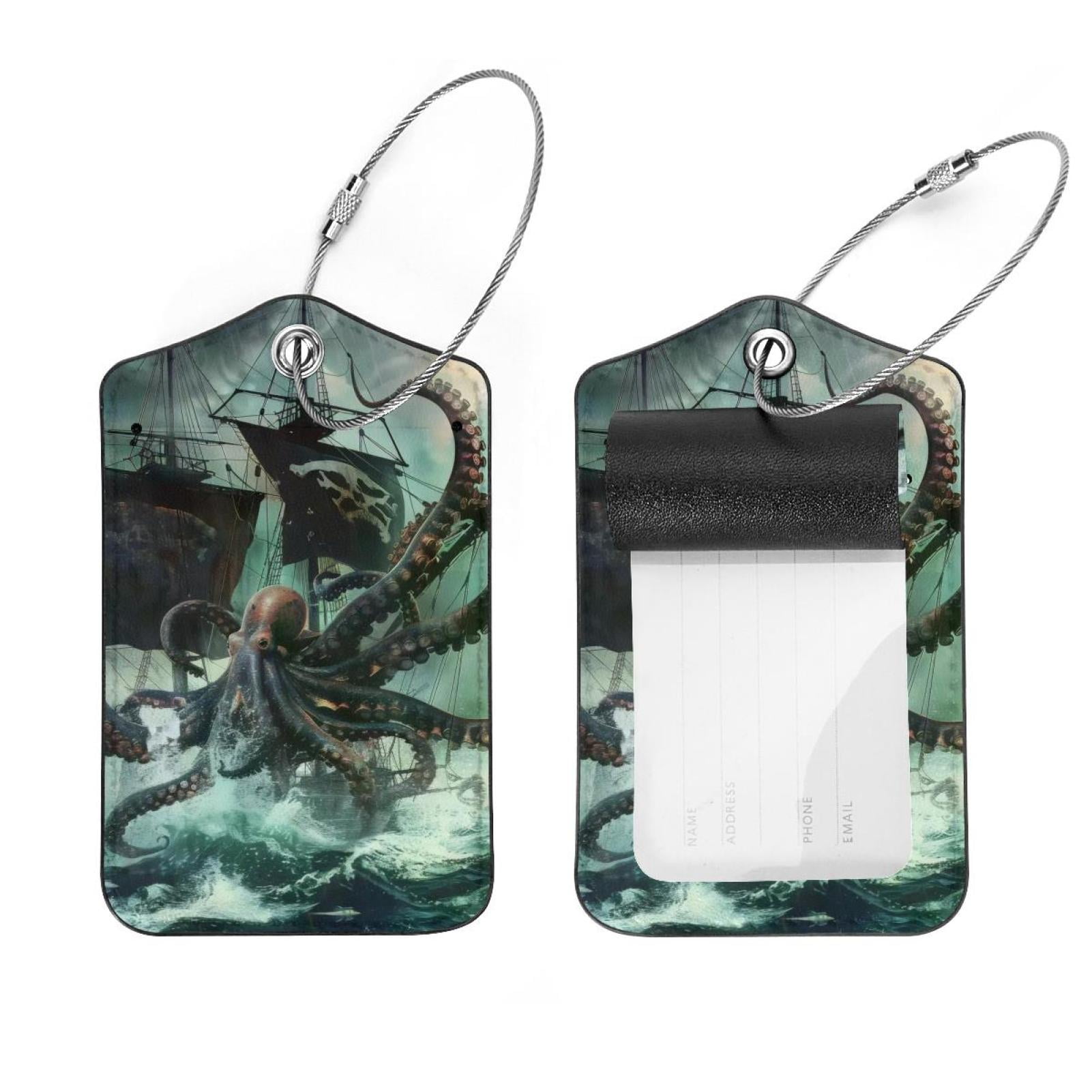 PhooArto Ocean Octopus Attack Nautical Ship Luggage Tags with Stainless ...