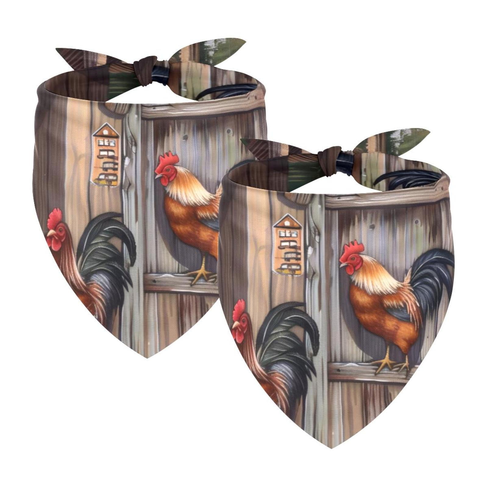 PhooArto Outhouse Rooster Dog Bandanas, 2 Pack Soft Washable Pet Scarf ...