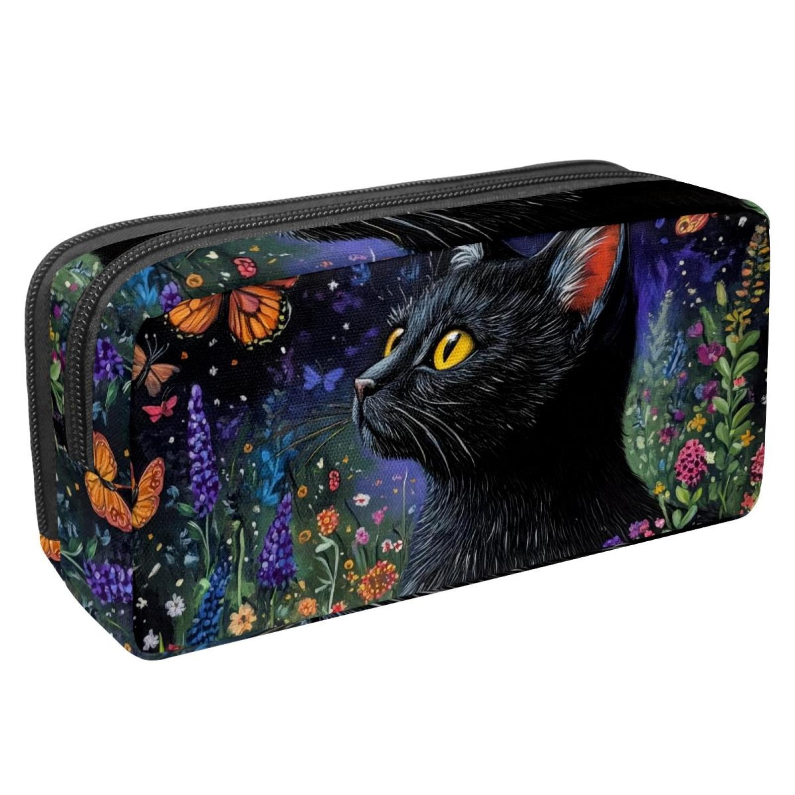PhooArto Pencil Case, Black Cat in Night Large Capacity Pencil Pouch ...