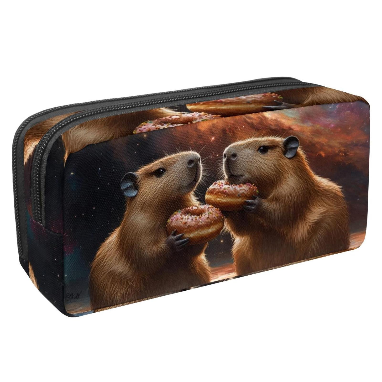 PhooArto Pencil Case, Capybaras Donuts Galaxy Large Capacity Pencil ...