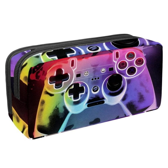 PhooArto Pencil Case, Colorful Gamer Controller Splash Pattern Large ...